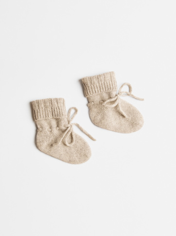Baby Socks - Newborns - Natural Sand | Soft Goat